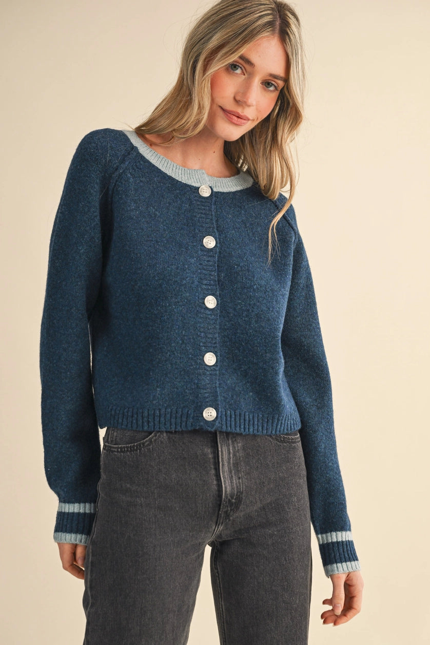 Two Tone Button Down Sweater – Ali's Wagon